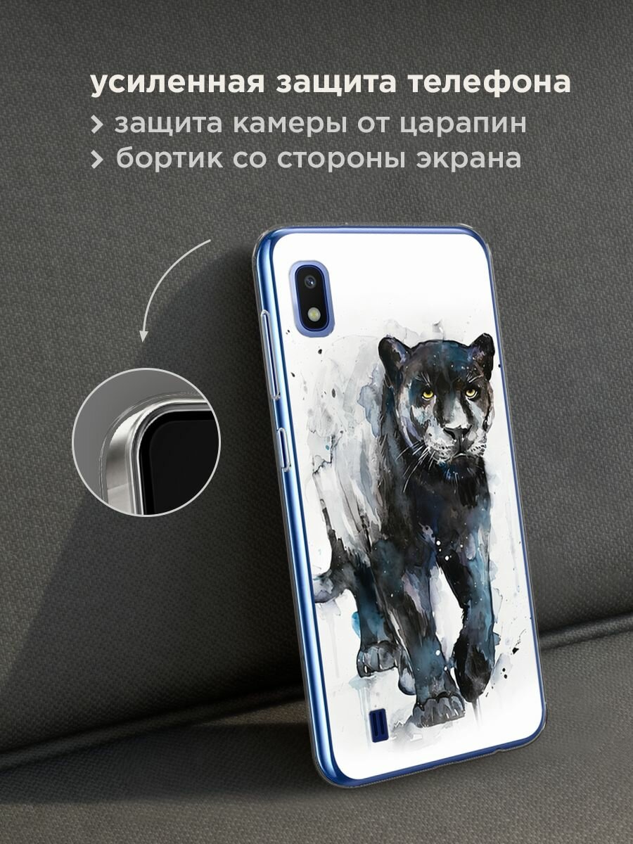 Чехол на Samsung Galaxy A10 / Самсунг Галакси А10 с принтом "Пантера арт 3" — фото 1