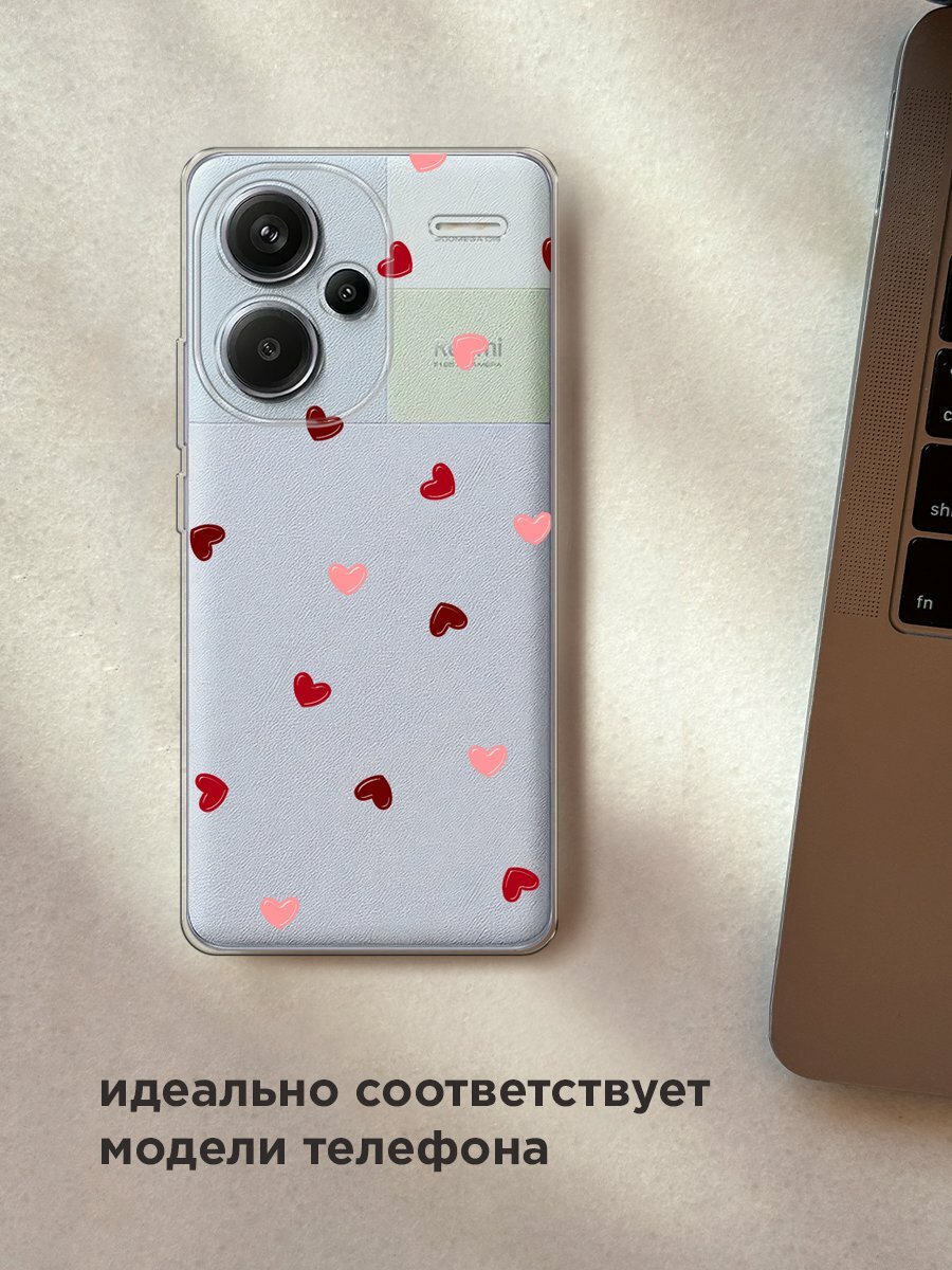 Чехол на Xiaomi Redmi Note 13 Pro+ / Сяоми Редми Нот 13 Про + с принтом "Бордовые сердечки 2" — фото 1