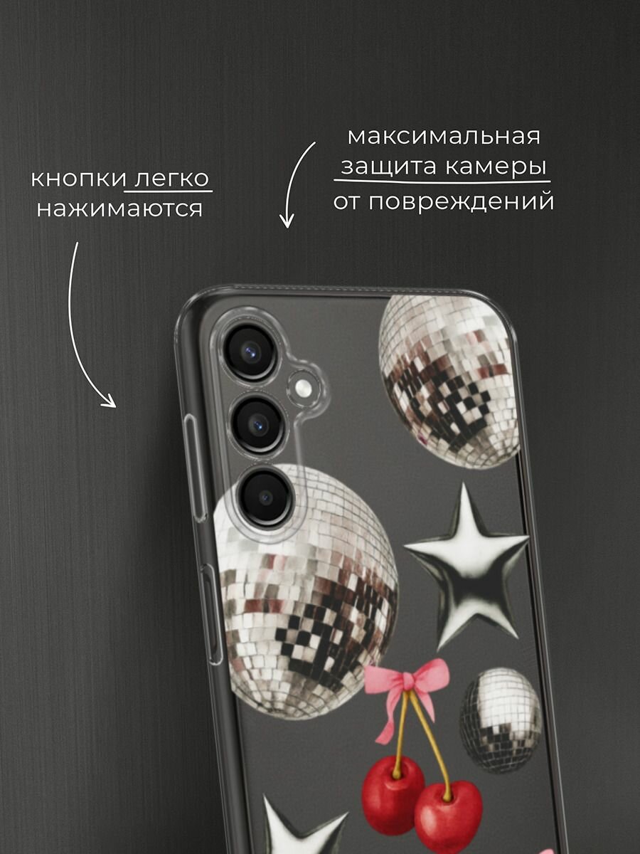 Чехол на Samsung Galaxy A24 / Самсунг Галакси A24 с принтом "Стильная подборка", прозрачный — фото 1