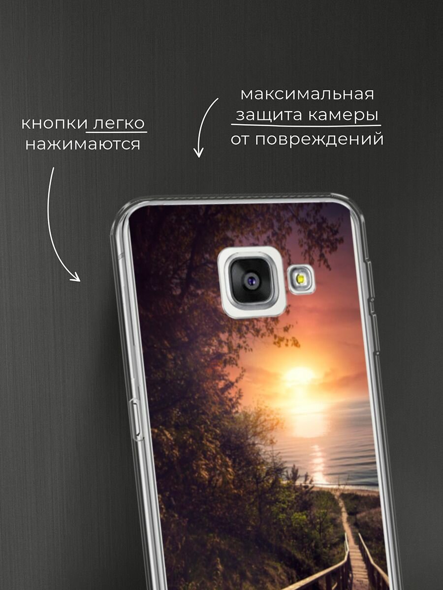 Чехол на Samsung Galaxy A3 2016 / Самсунг Галакси А3 2016 с принтом "Мост у воды" — фото 1