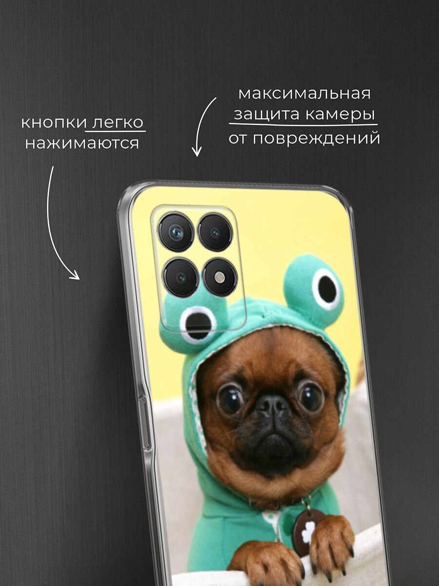 Чехол на Realme 8i / Реалми 8i с принтом "Собачка в шапке лягушки" — фото 1
