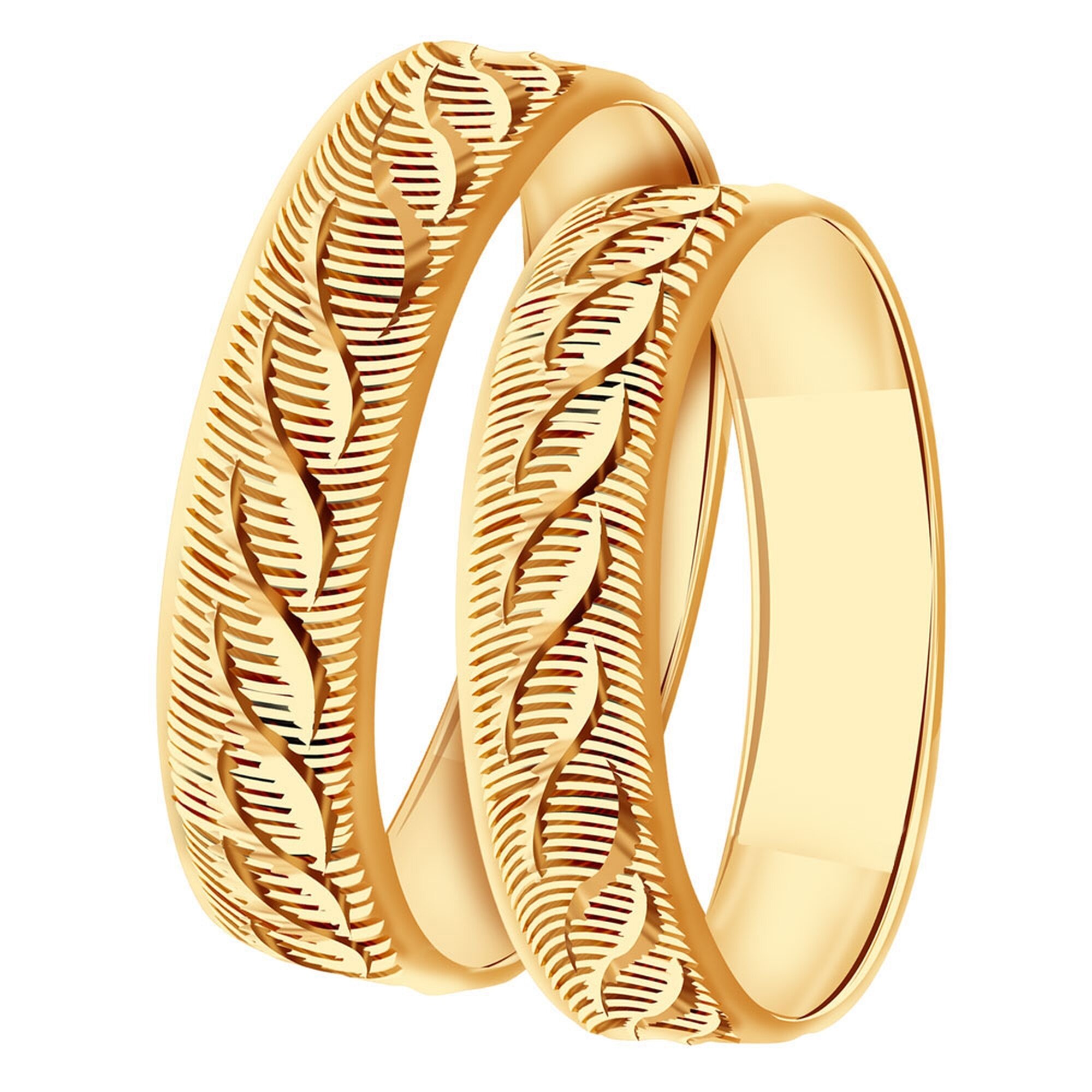 Кольцо обручальное, красное золото, 585 проба