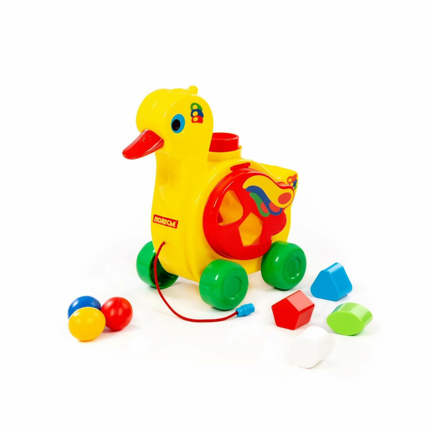 Игрушка-сортер Уточка несушка в сеточке Полесье 6219 для детей от 1 года