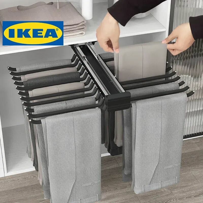 Вешало для гардеробной системы, Брючница Выдвижная, Двухрядные 22 столба