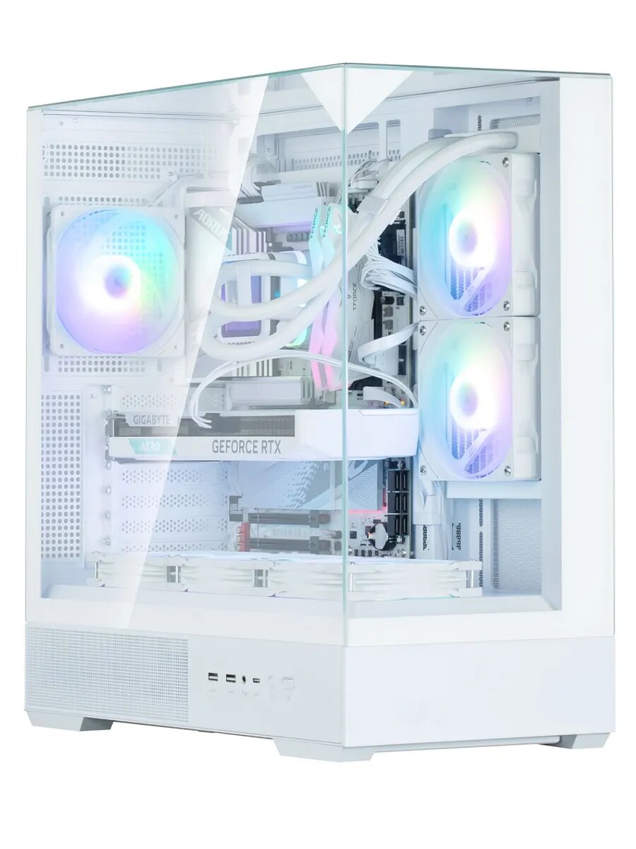Корпус для ПК Zalman P40 Prism White (ATX, без БП, 2хUSB3.0, 1xType-C, с окном)