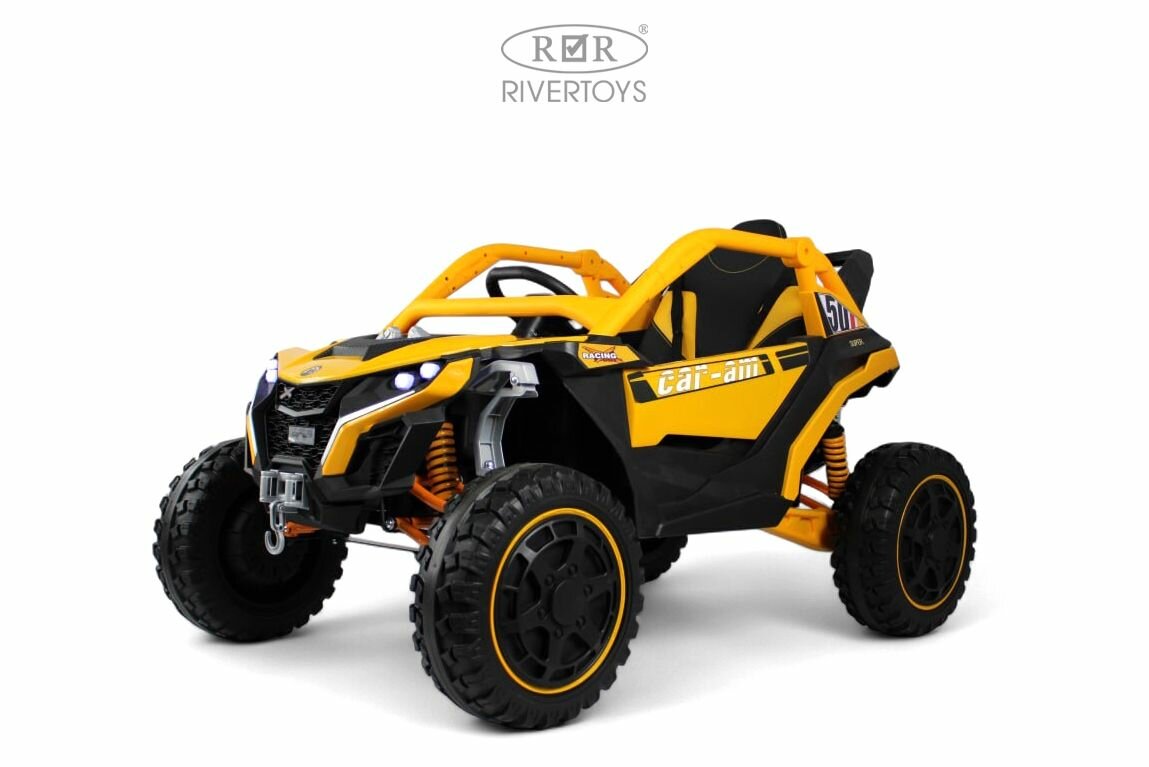 Детский электромобиль RiverToys Z707ZZ с дистанционным управлением, скорость до 11км/ час , до 40 кг, желтый.