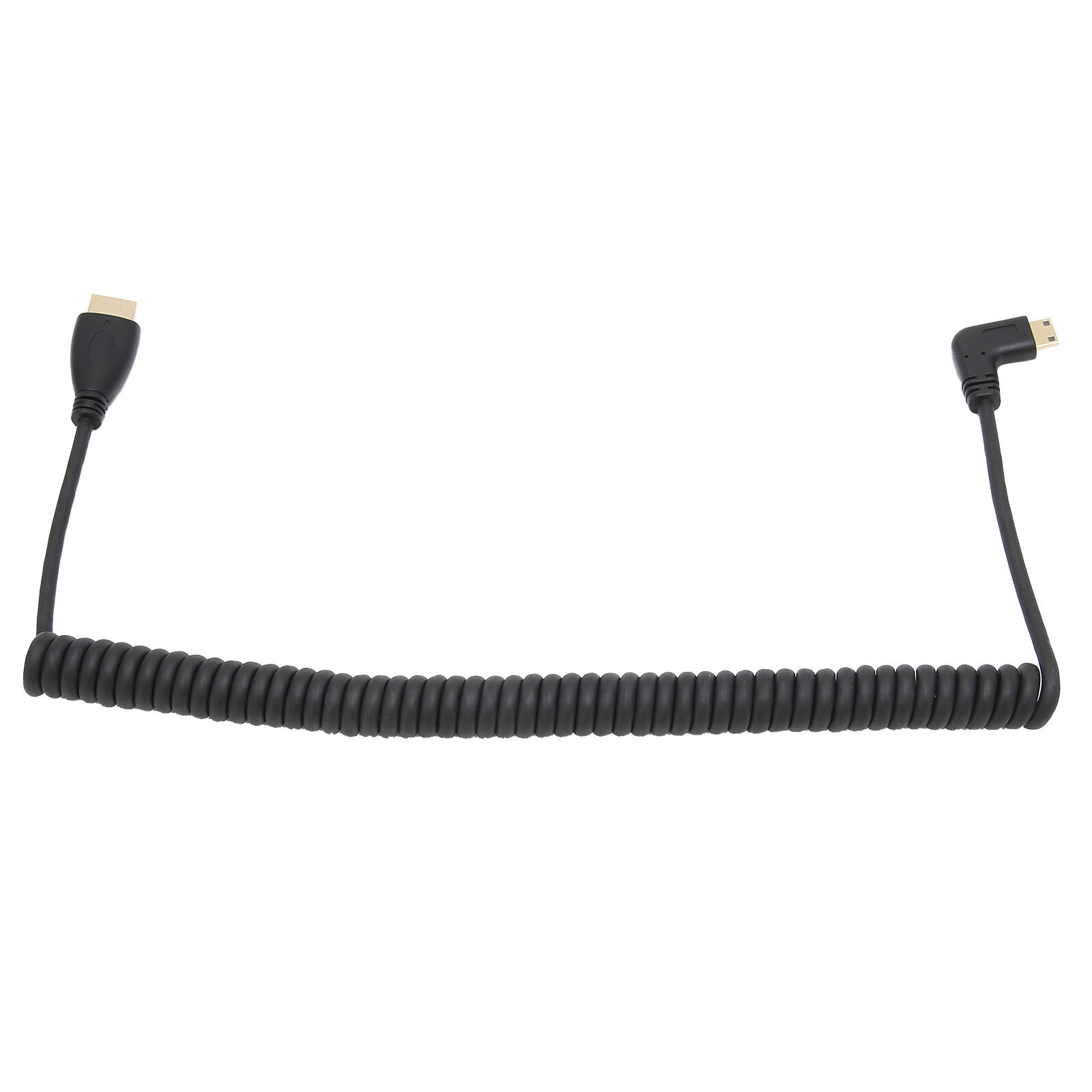Кабель-удлинитель HDMI (male to male), 90-градусный разъем, спиральный, для ПК, ТВ, PS4