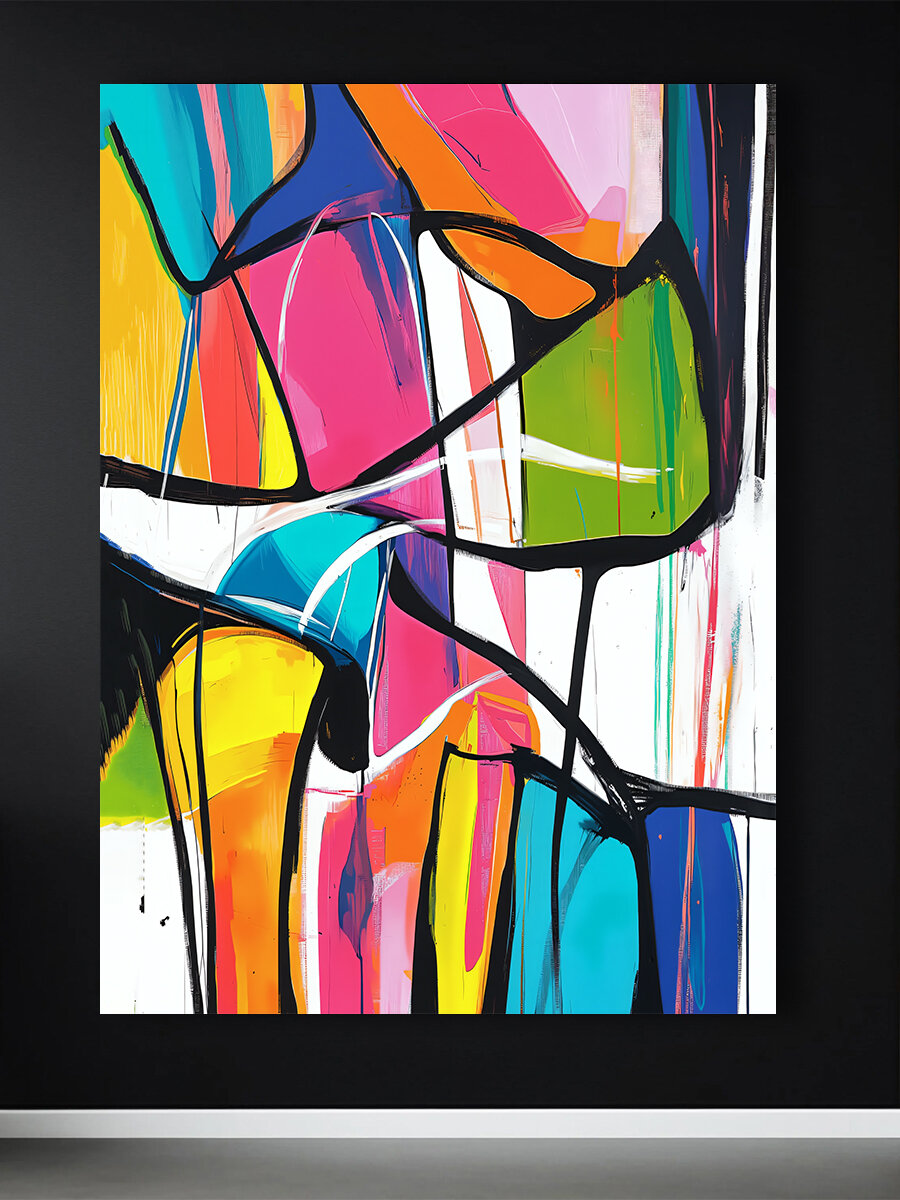 Картина интерьерная на стену - "Абстракция, модерн, масло, живопись" , 60х80 см.