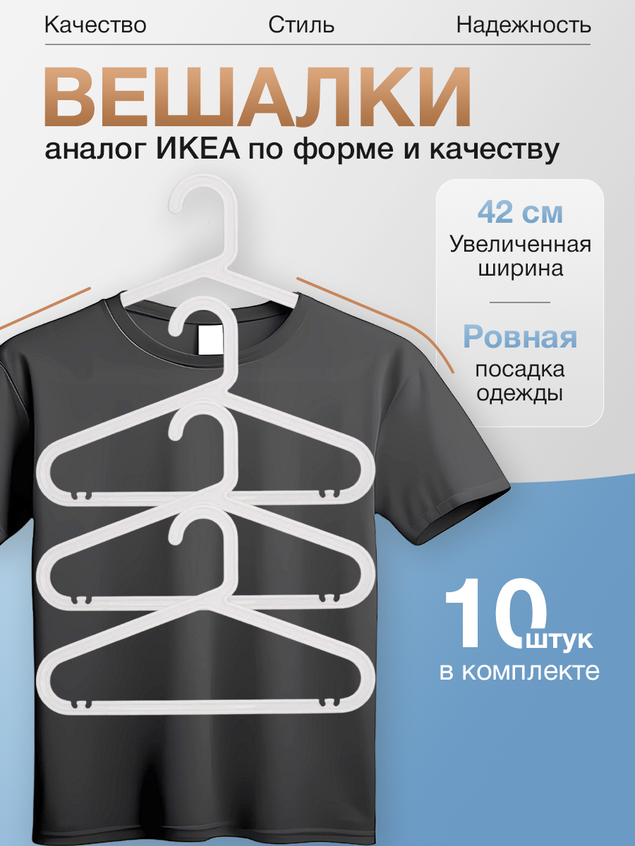 Плечики-вешалки для одежды Ikea белая 10 шт. для взрослых