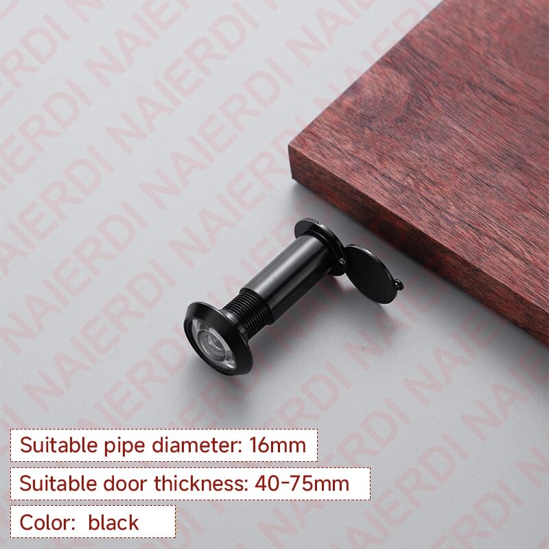 NAIERDI Дверной глазок 220 градусов Black