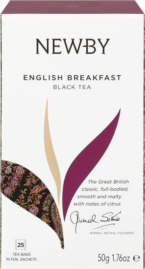 Чай черный NEWBY English Breakfast байховый, 25пак