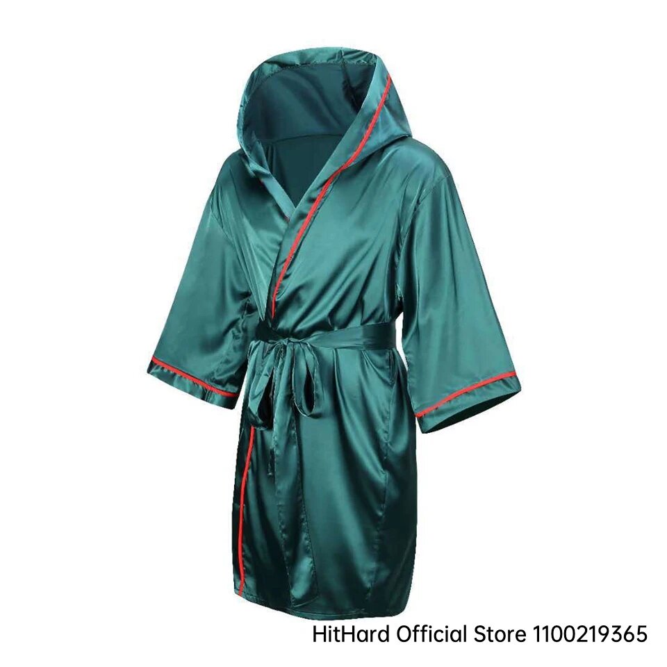 HITHARD Боксерский халат желтый полиэстер Изумрудный, L, Boxing Robe Green