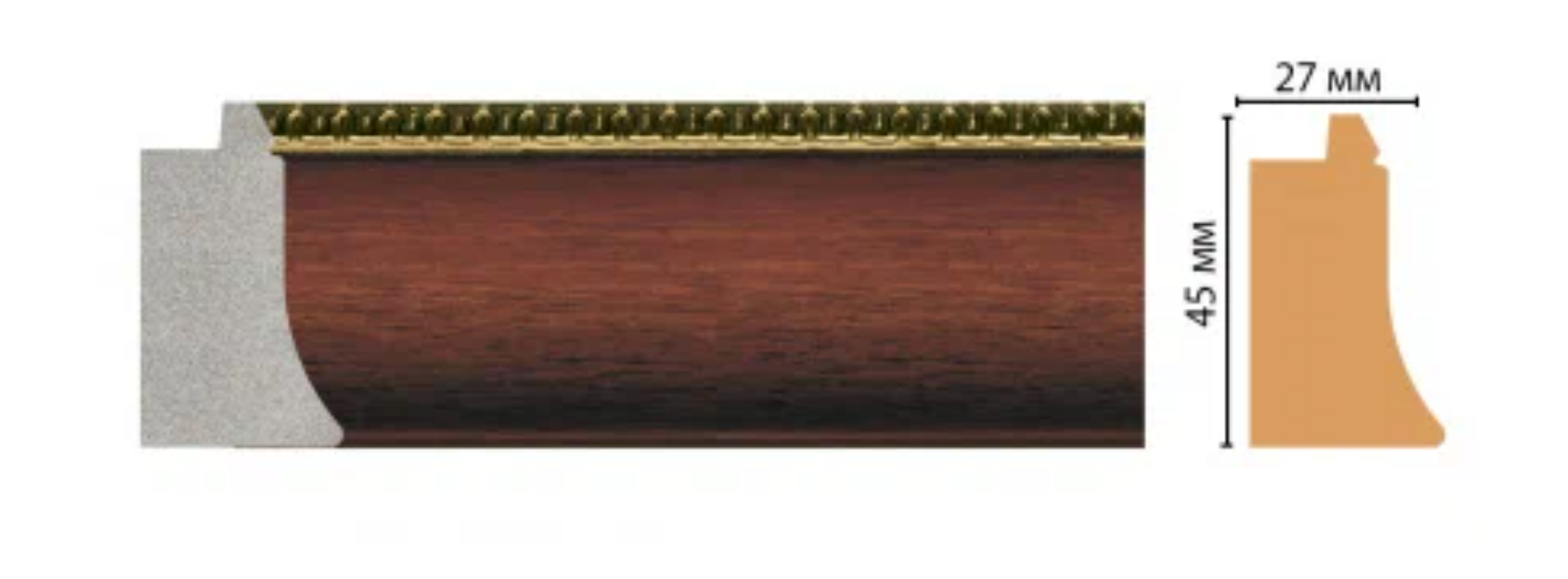 Багет Decomaster FM18-3 В45хШ27хД2850 мм / Декомастер.