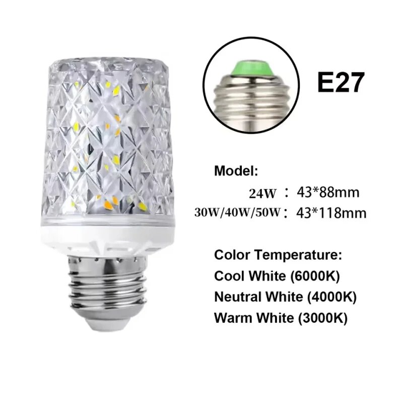 Светодиодная лампа THEBSE E14/E27 24/30/40/50 Вт