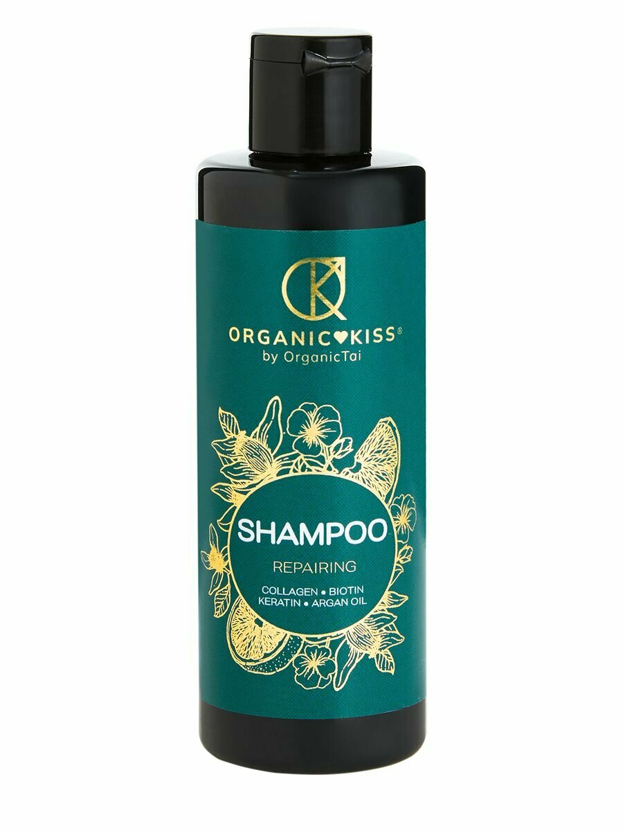 Шампунь для волос ORGANIC KISS, бессульфатный, с морским коллагеном и кератином, 100 мл