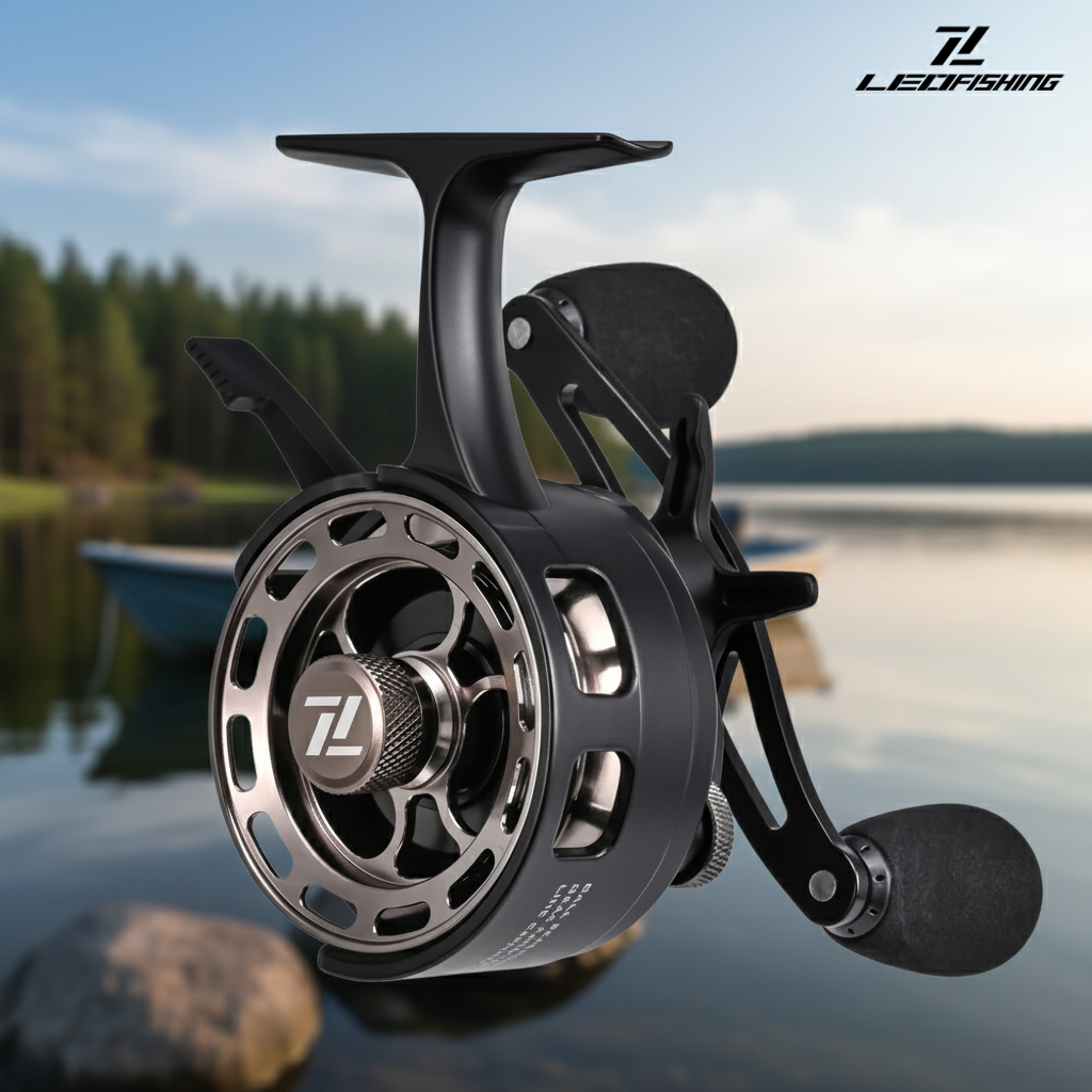 Катушка рыболовная Leo 28300 FP для спиннинга, диаметр 65 мм, быстрый сброс лески для зимней рыбалки