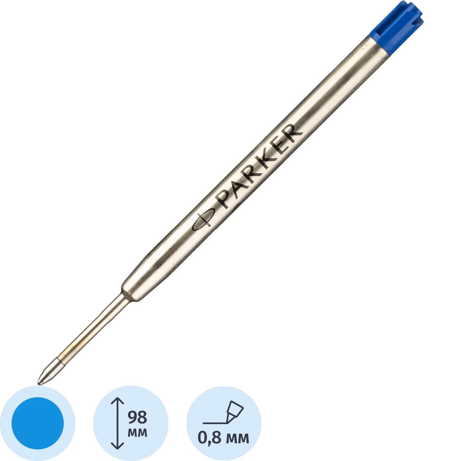 Стержень шариковый 98мм ParkerQuink Flow,1мм, синий, блистер,1950371