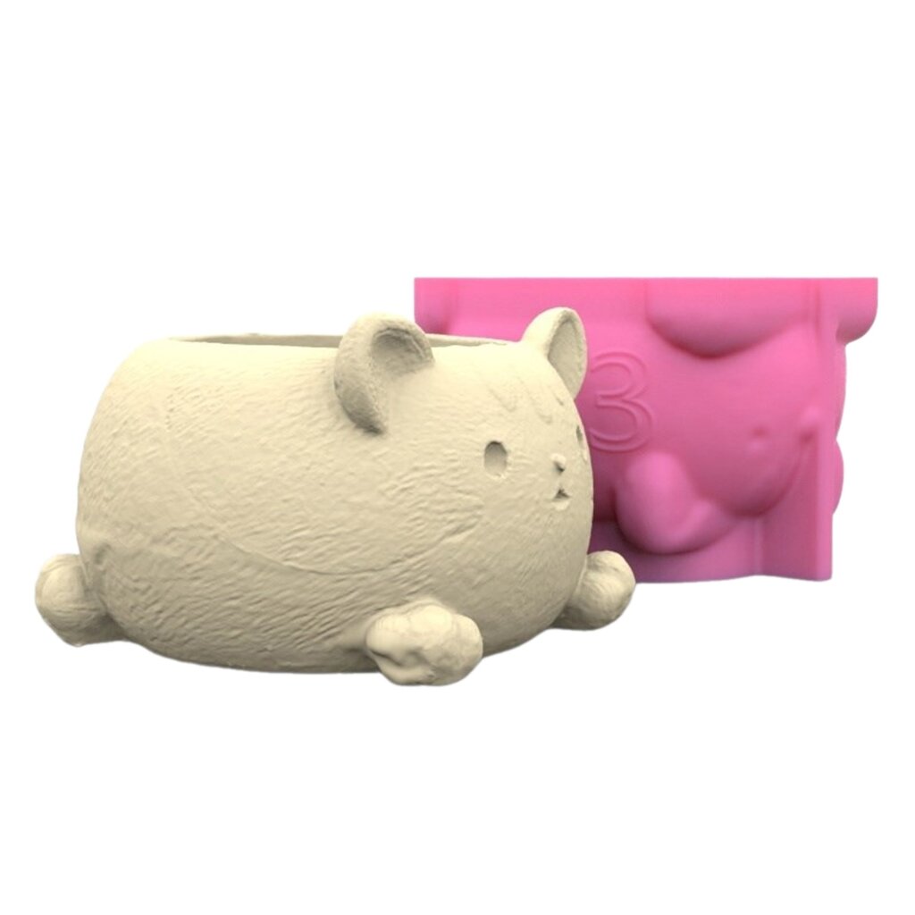 Цветочные Горшки Силиконовая Форма Бетон Цемент 3D Кошка Цветочный Горшок Ваза Гипсовая Форма