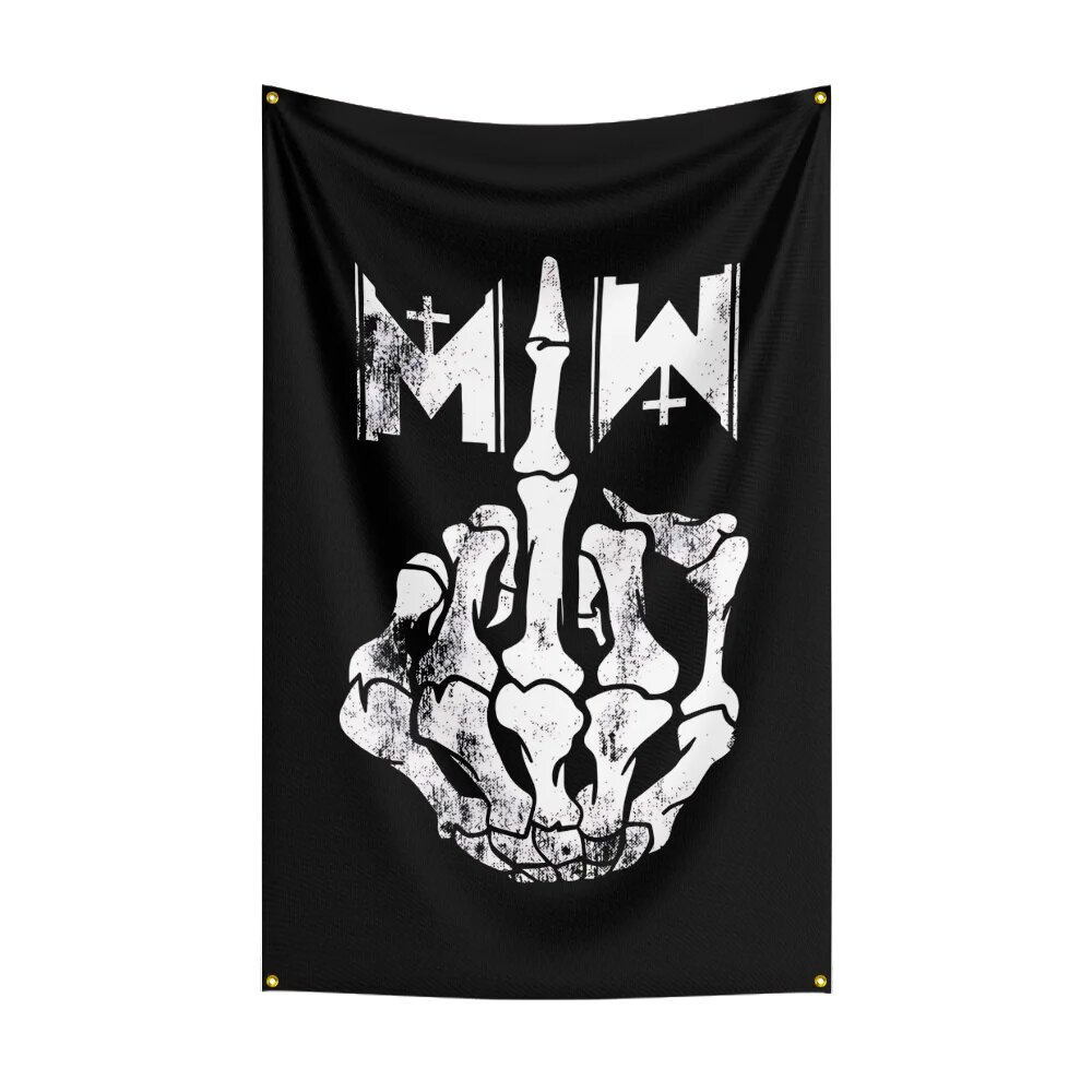 Флаг m-Motionless In White из полиэстера Черный, 90 x 150cm, ZH8339