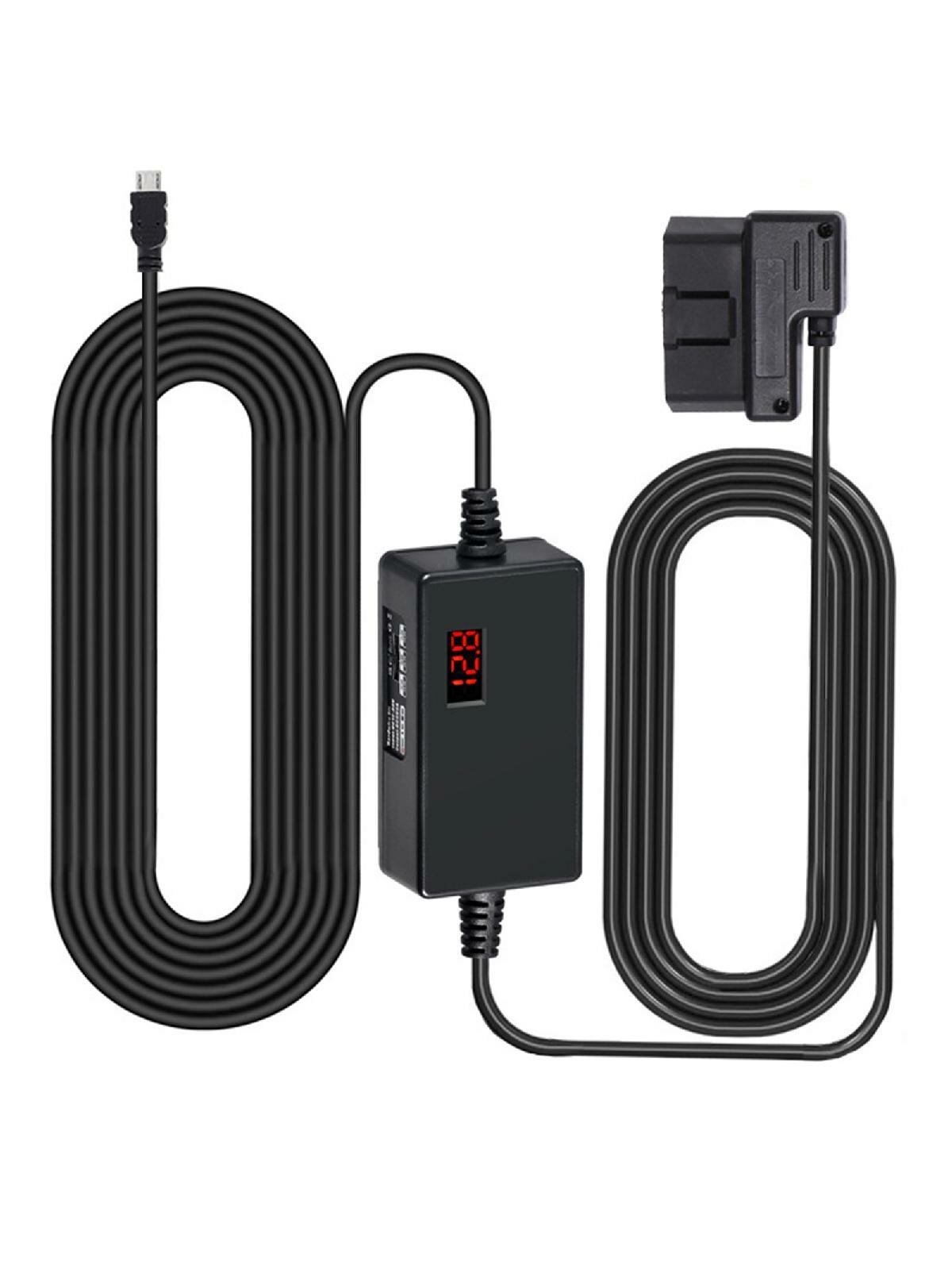 OBD Power Cable for Dashing Camera OBD to USB/USB C OBD Adapter Charging Cable 24 Hours Monitoring 12-24V to 5V 3A