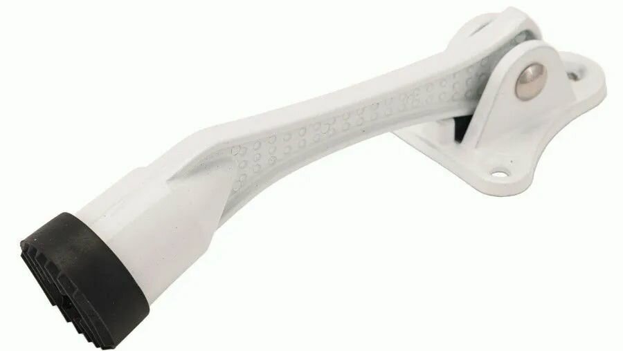 Фиксатор откидной "Козья ножка", для двери, алюминиевый сплав, белый