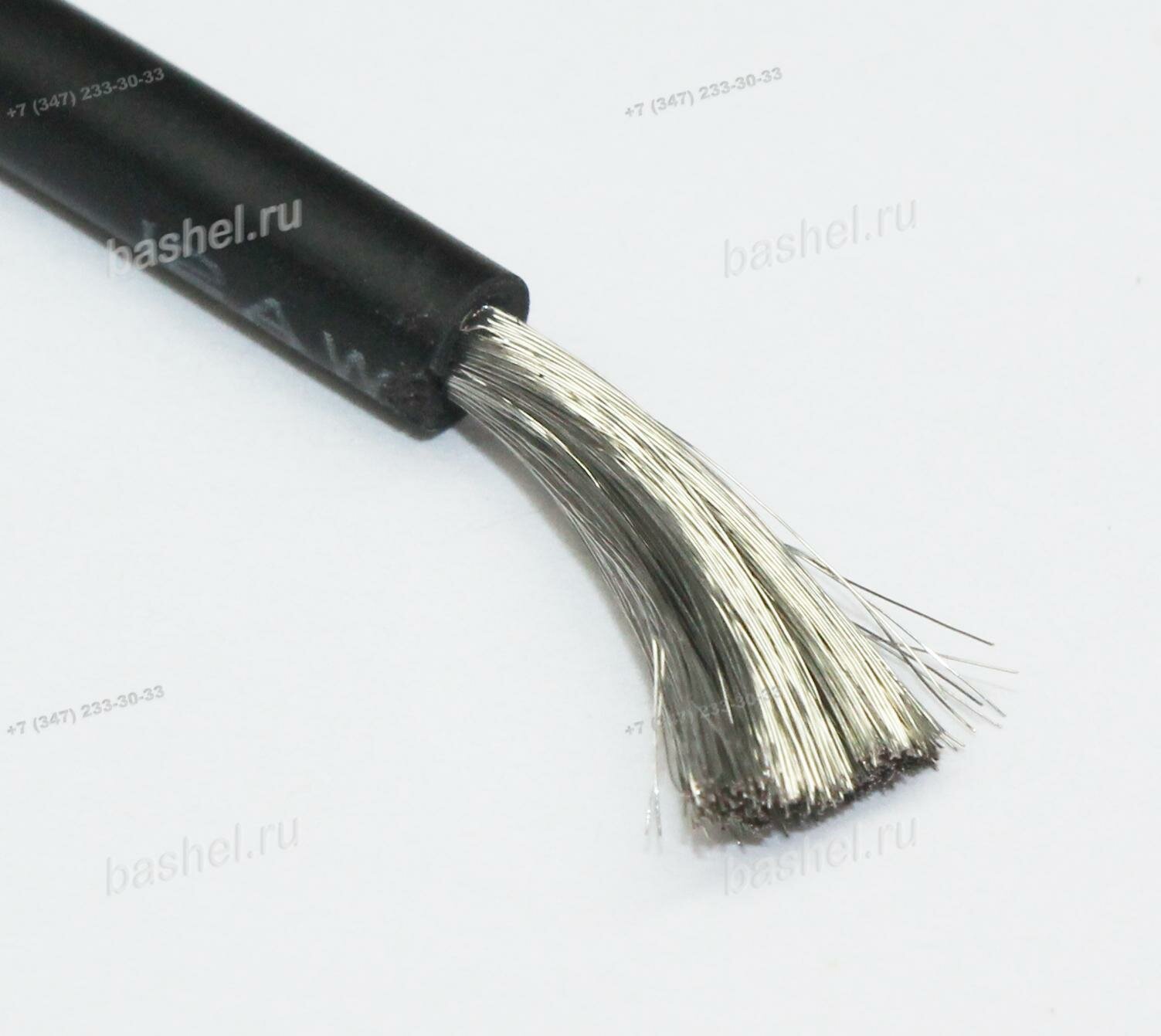 Провод силиконовый силовой 3 кв. мм (12AWG) 200°C чёрный (медь луженая)