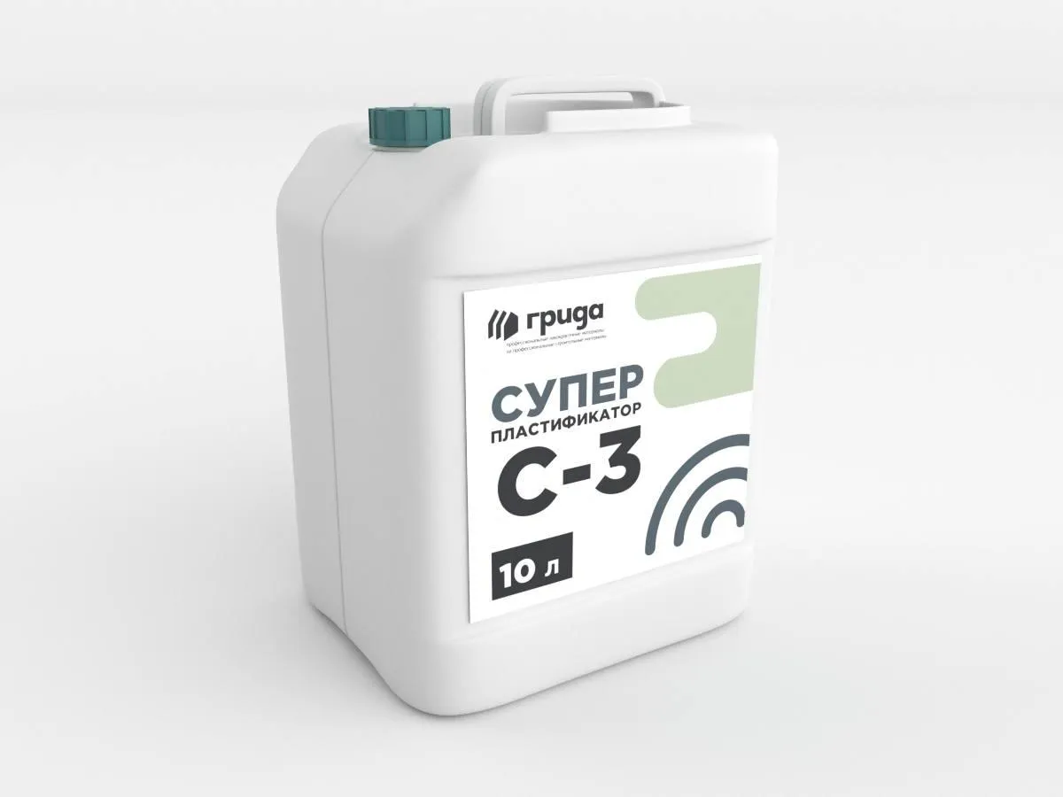 Суперпластификатор Грида С-3 10л Пластифицирующая Добавка 1 Группы для Бетонов.