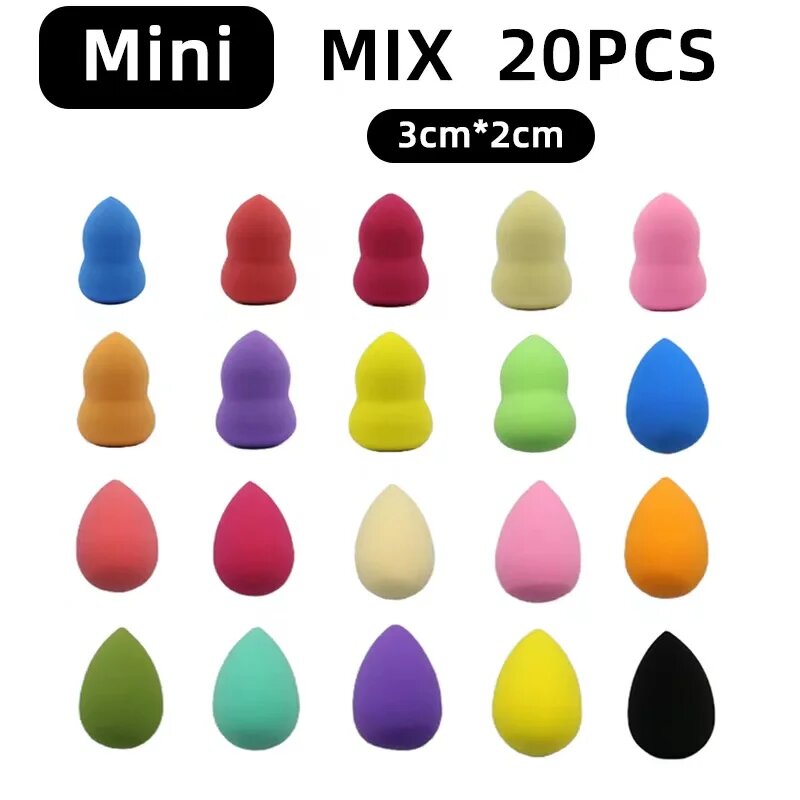 Мини губки для макияжа MIX 20PCS, 3см*2см