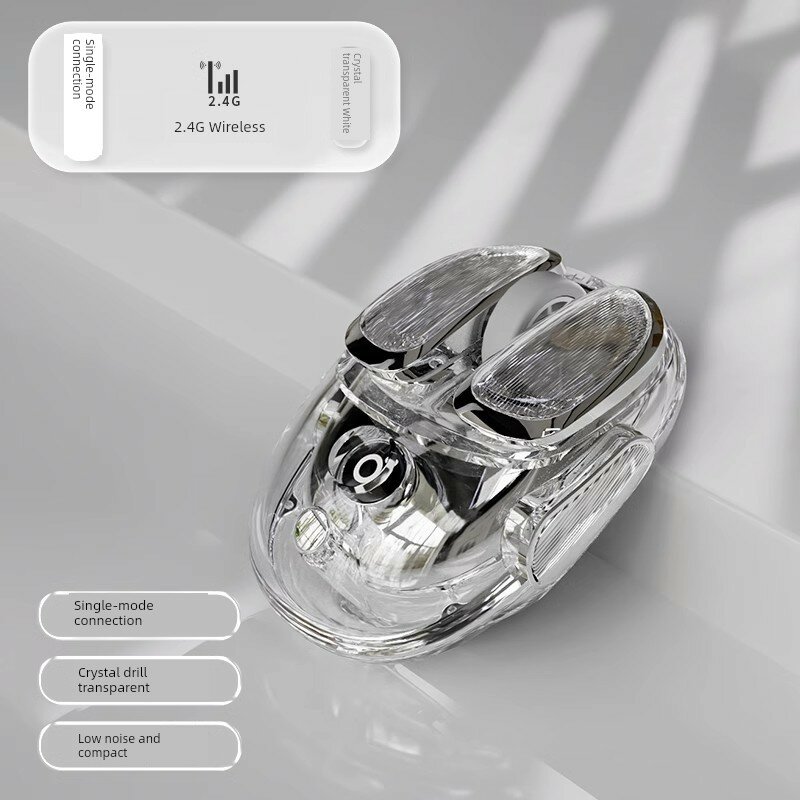 Беспроводная Bluetooth-мышь Forerunner Q9 Little Potato Mouse, бесшумная, для девочек с маленькими руками, прозрачная,