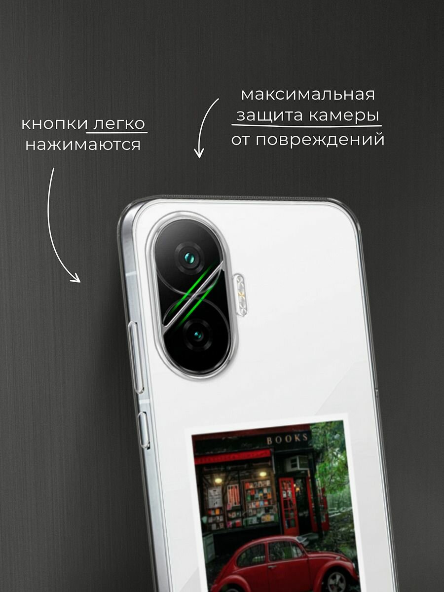 Чехол на Poco F7 / Поко F7 с принтом Осенний палароид красный — фото 1