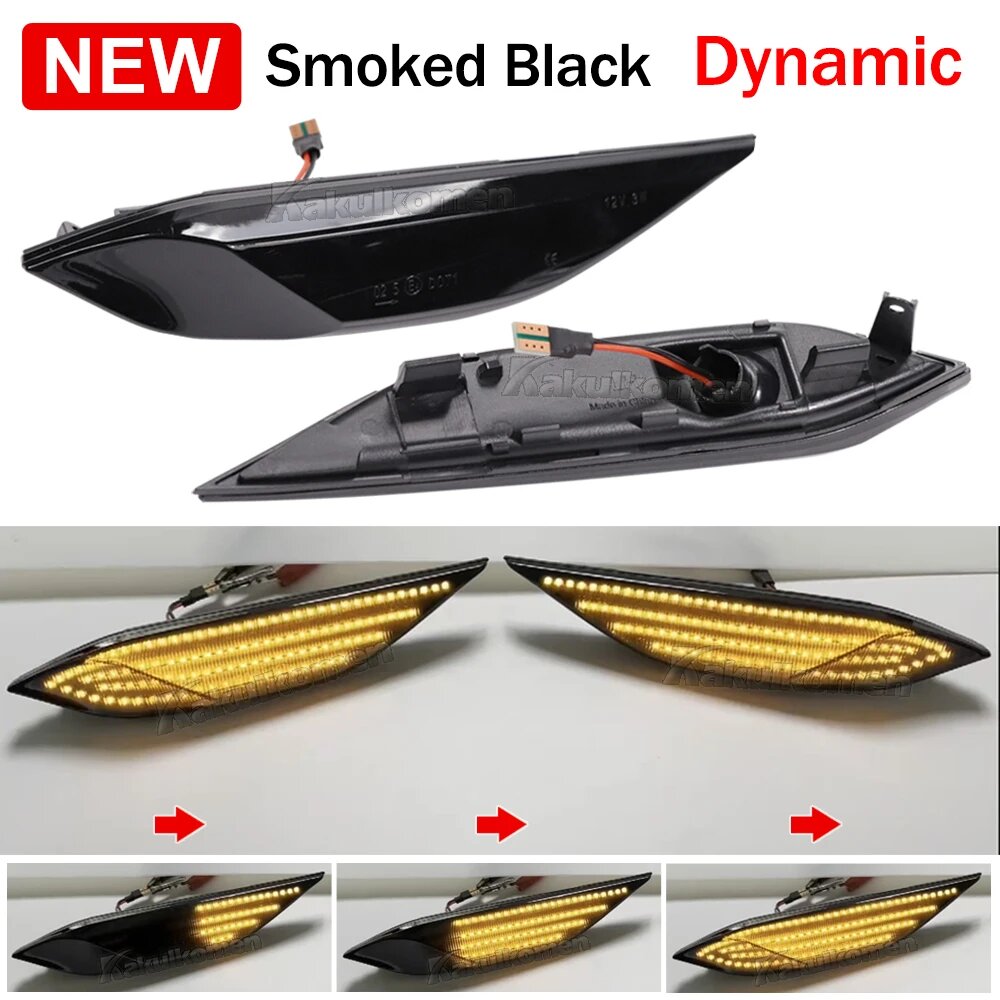 2 шт. для Porsche Cayenne 958 92A 2010-2014 динамические светодиодные боковые Dynamic Smoked