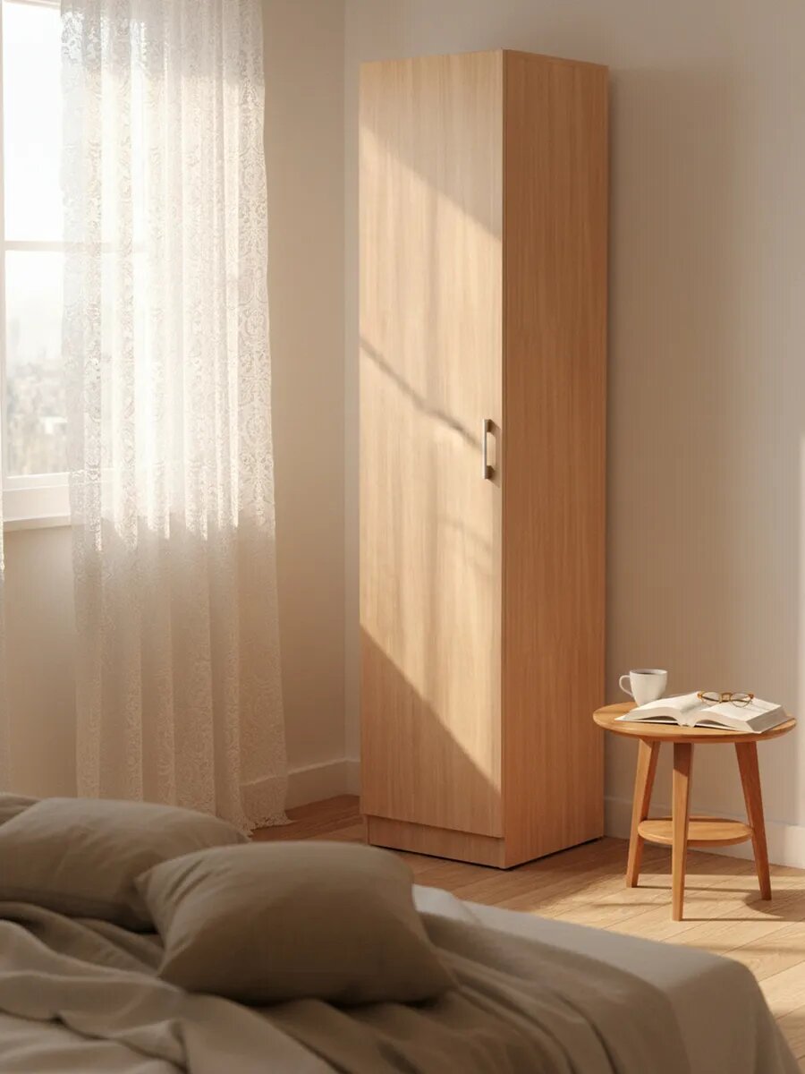 Распашной пенал для одежды с полками в спальню и прихожую, от производителя