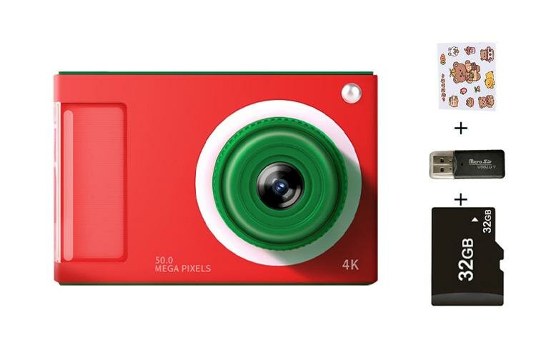 Цифровая камера HEY CAT'S DIARY, christmas red, 32 ГБ встроенной памяти, USB кардридер