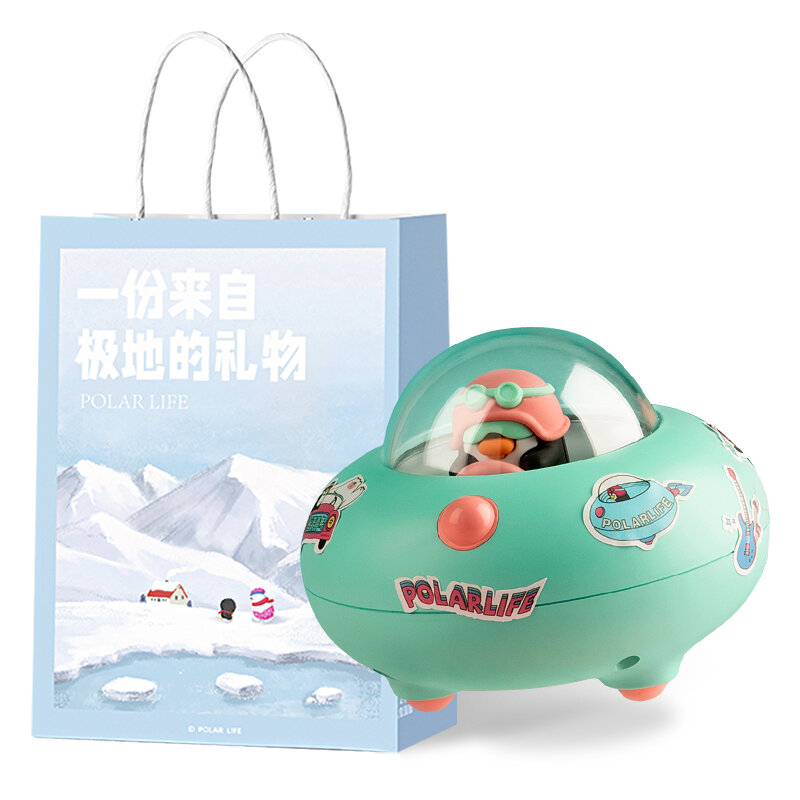 Настольная беспроводная колонка Polar Life с ночником, мультцветная подсветка, spaceship audio night