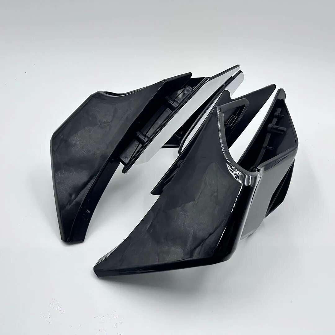 Для QJMOTOR SRK600RS SRK800RR SRK800RS SRK 600 800 RS RR мотоциклетный боковой аэродинамический комплект крыльев с фиксированным обтекателем крылышка Черный, Bright Black