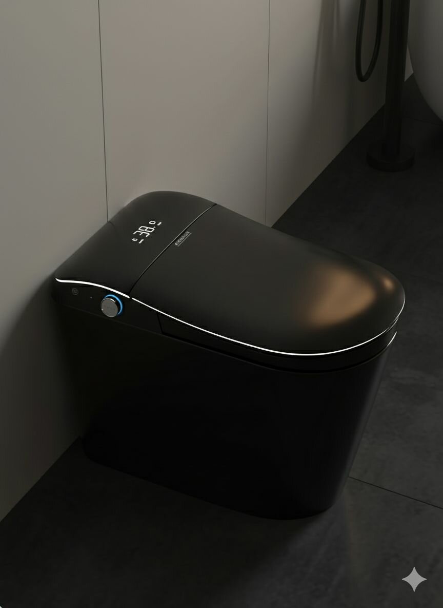 Умный электронный черный напольный унитаз NIKSMART Dual Pure с бачком для туалета и ванной дома с функцией биде, ароматизатором