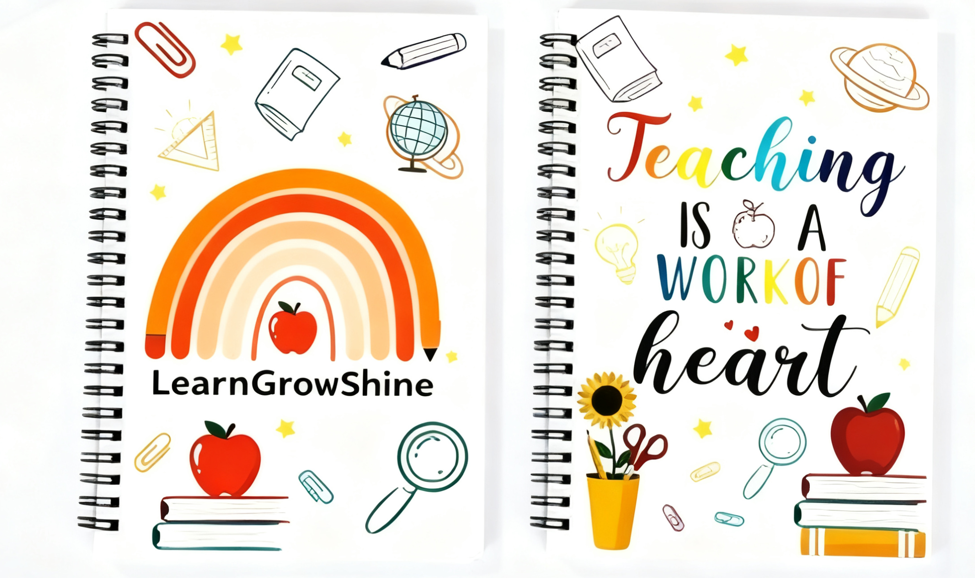 Блокнот на пружине А5 в стиле радужным граффити, 50 листов (2 шт.), для записей и декора