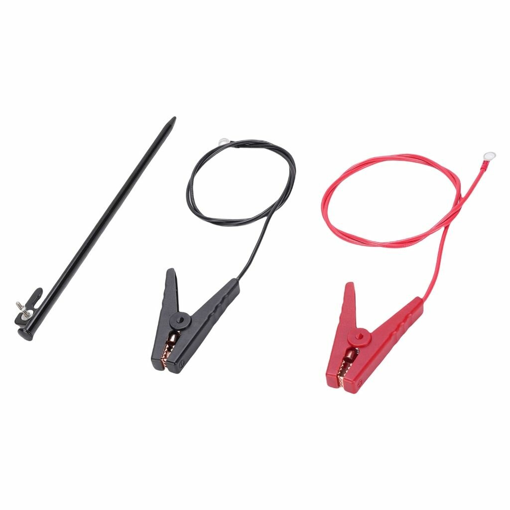 Водонепроницаемые кабели для зарядки электрического забора 2 шт. Зажимы Аллигатор Совместимые с солнечной энергией, Зажим и напольный гвоздь