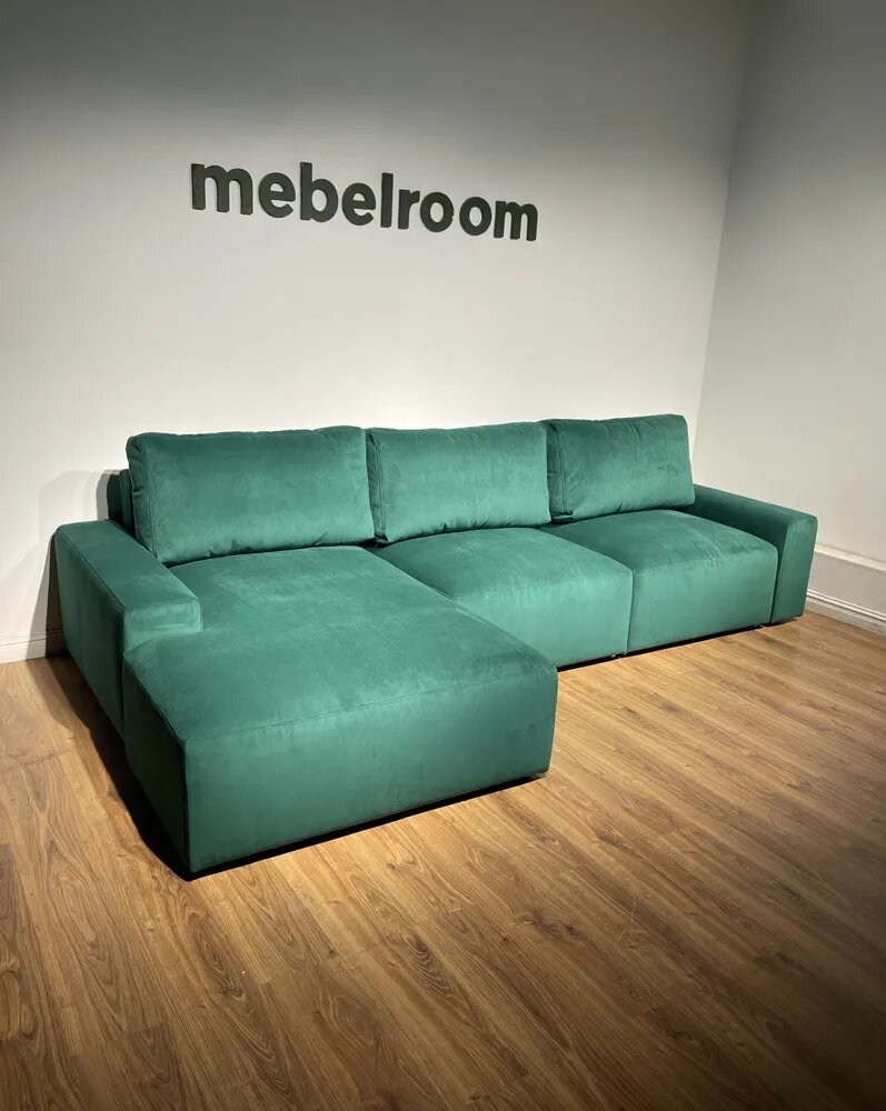 Угловой диван Леон, лофт, с независимым пружинным блоком, механизм Еврокнижка, 320х170х80 см