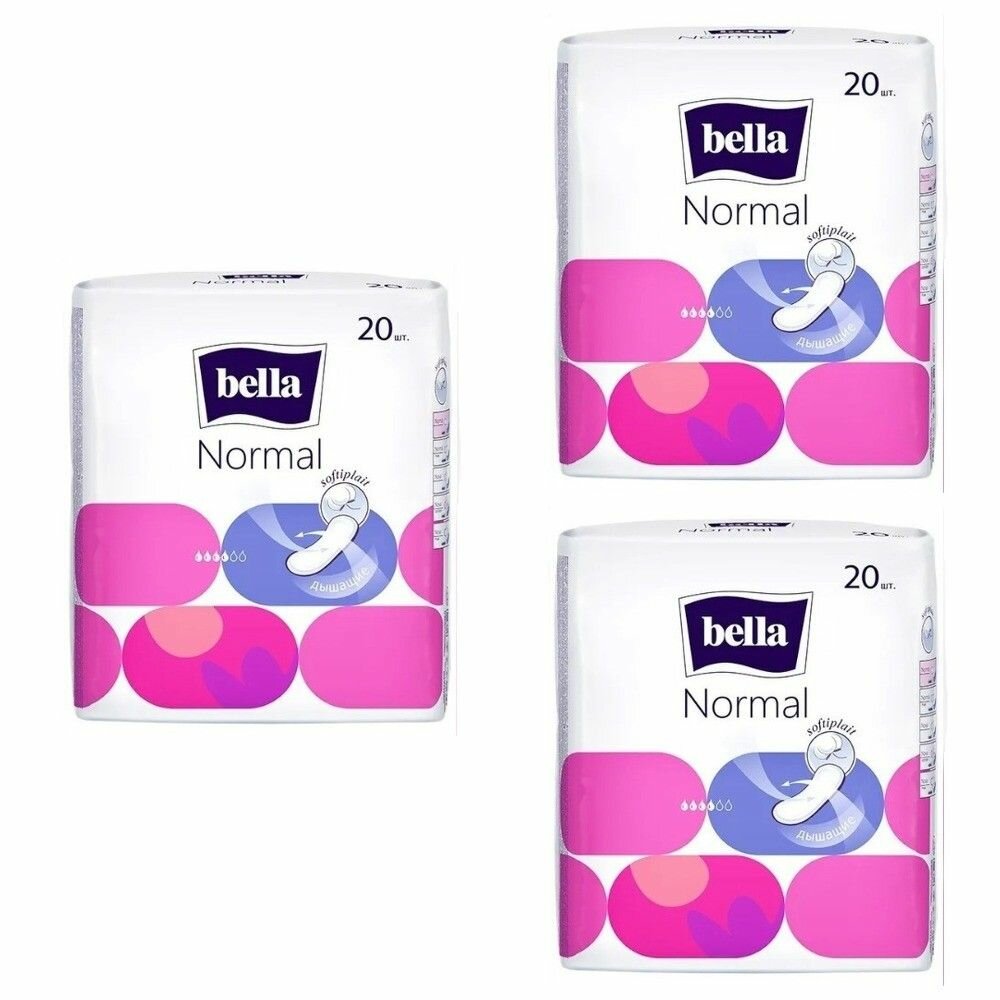 Bella Прокладки гигиенические Normal, без крылышек, 20 шт, 3 уп.