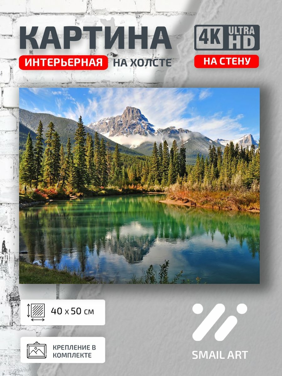 Картина на холсте интерьерная 40 на 50 на стену Деревья Landscape для кафе пейзаж интерьер