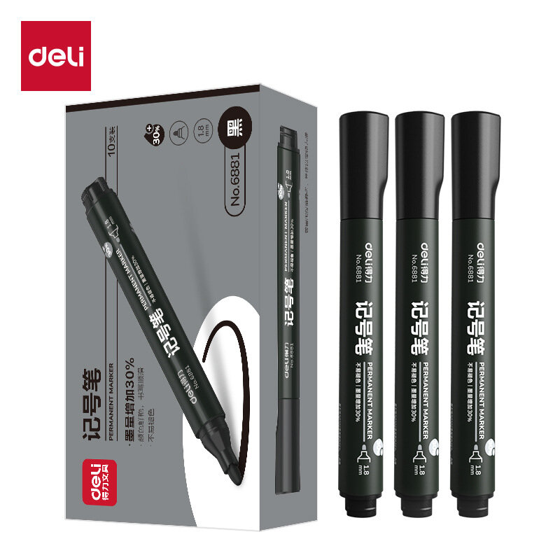 Набор черных масляных водостойких маркеров 10 штук, универсальный