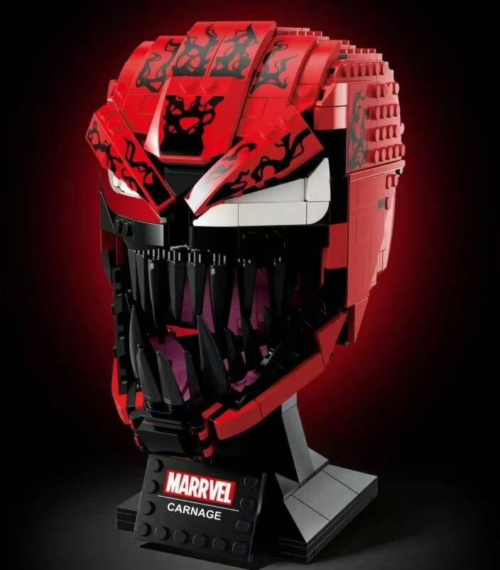 Набор строительных блоков Шлем Супергерой Marvel Аниме Карнаж MOC Коллекция моделей шлемов из кирпичиков