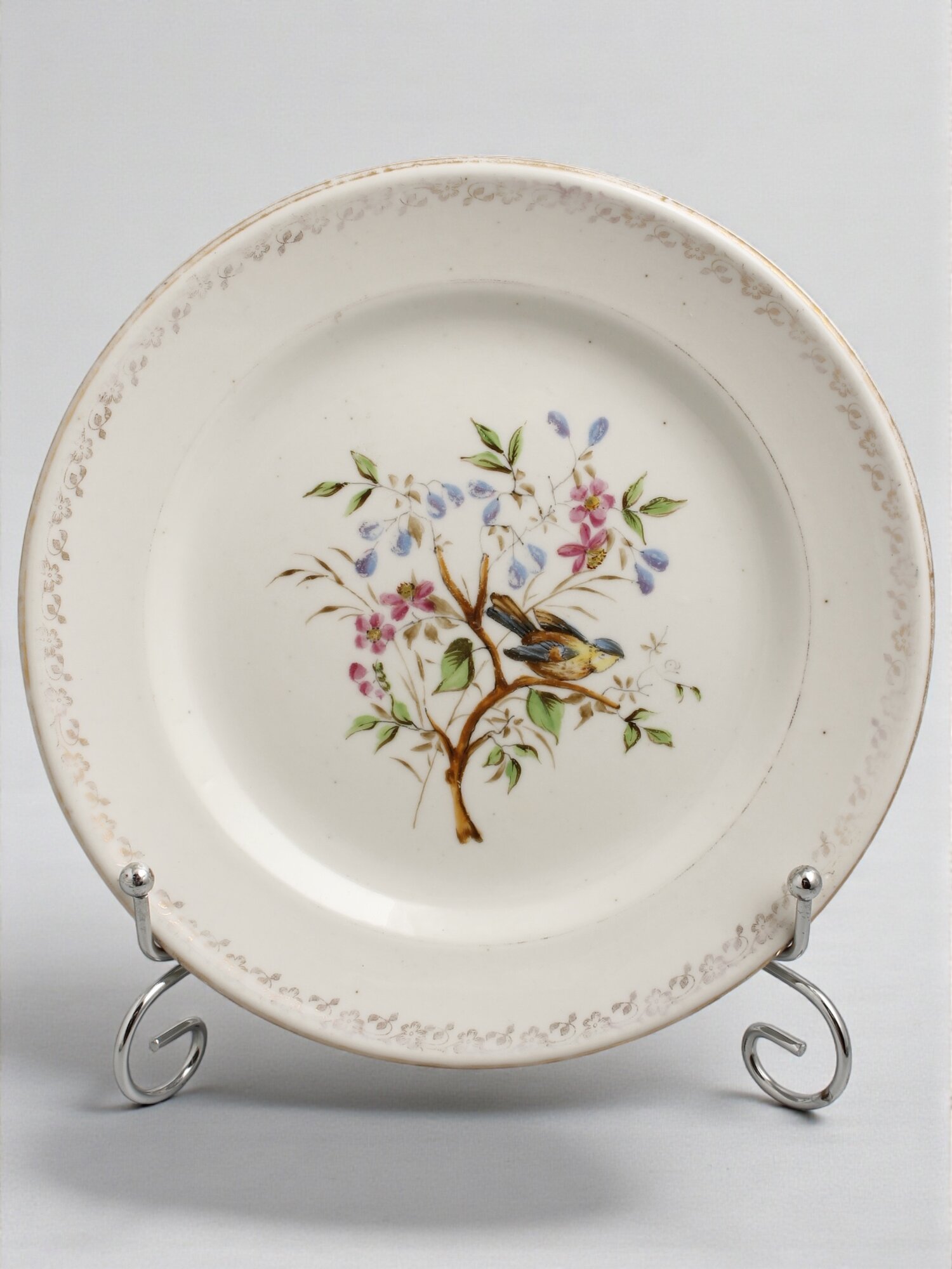 Антикварная закусочная тарелка (D 20.5), фарфор, ЛФЗ, 1960-е г.