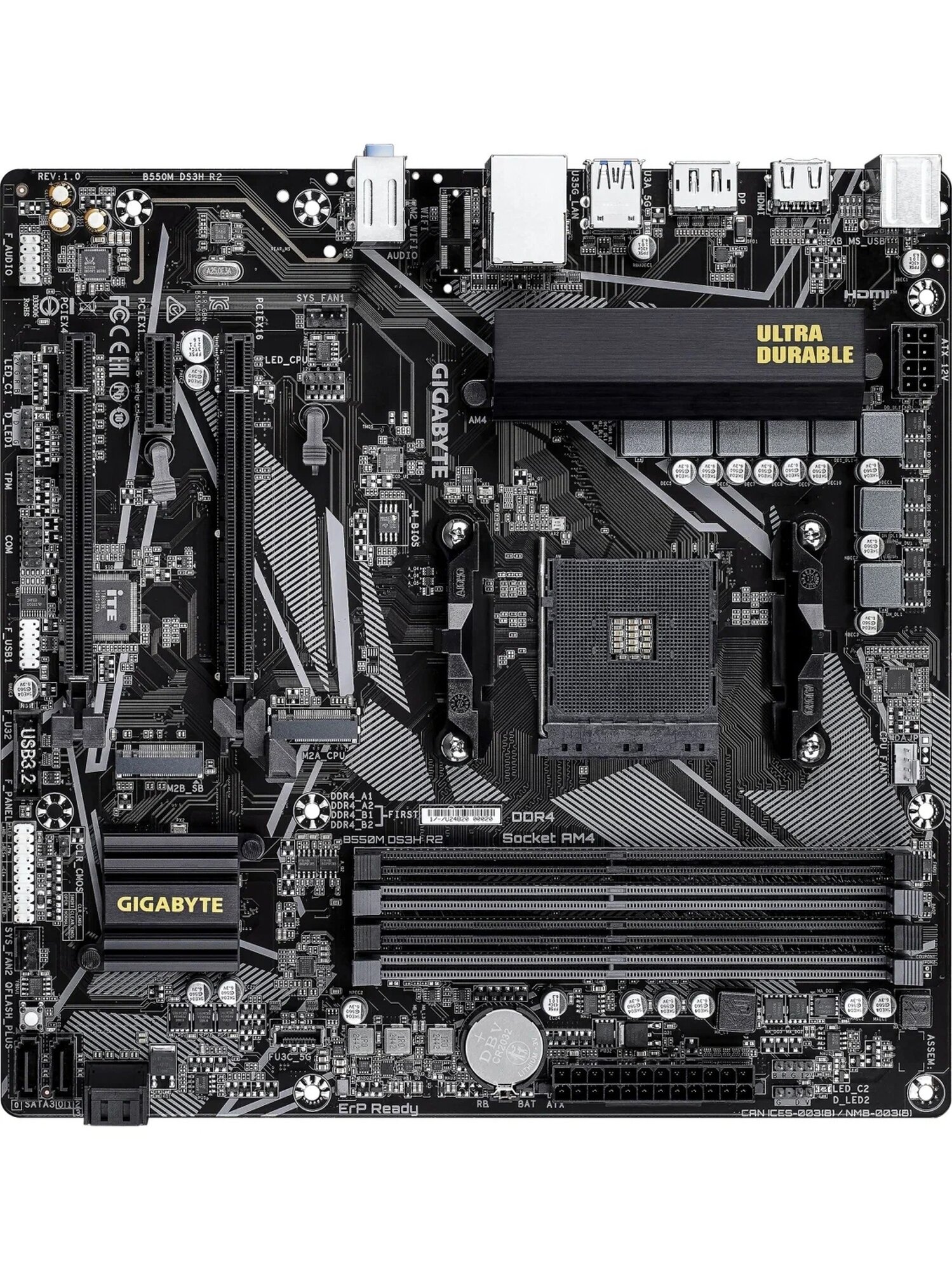Материнская плата Gigabyte B550M DS3H R2, Soc-AM4, AMD B550, mATX