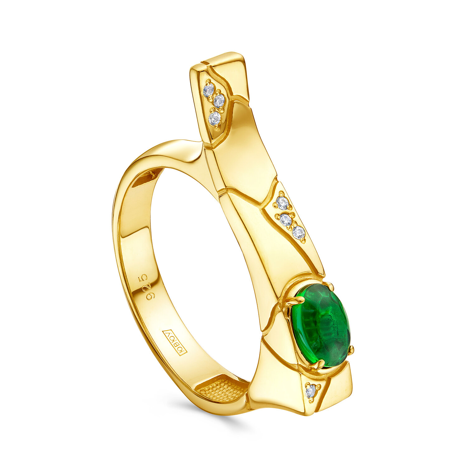 Кольцо, серебро, 925 проба, фианит