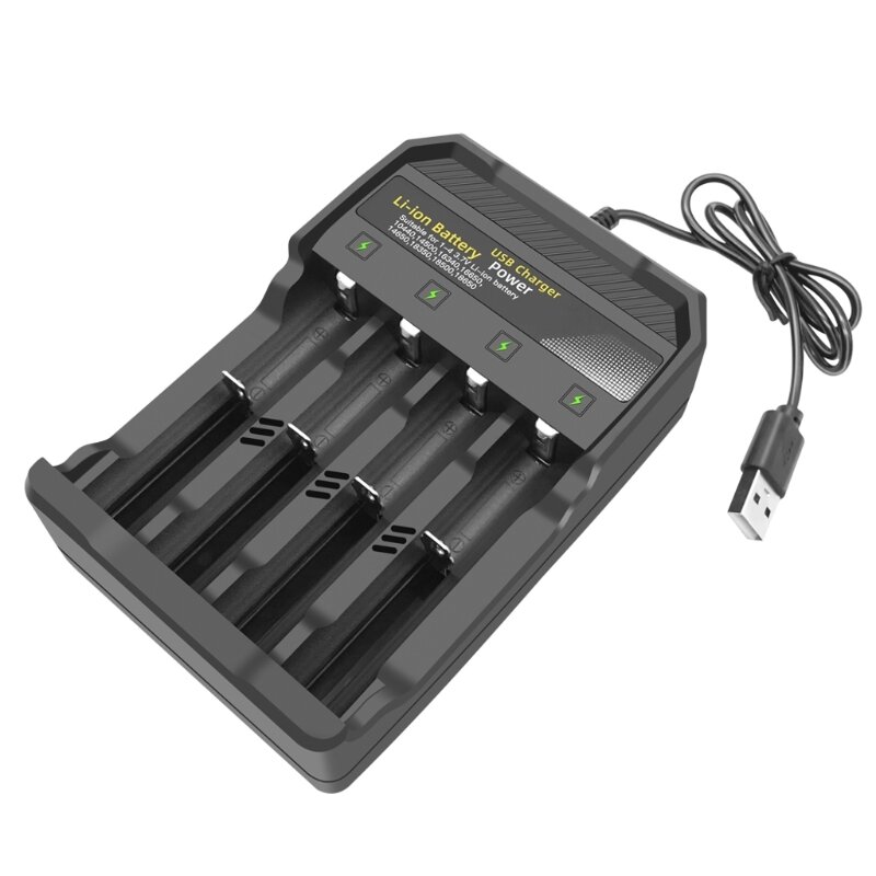 4-Слотный USB-адаптер Для зарядки аккумулятора 18650 Адаптер Для Зарядки литиевых батарей 18650 18500 16340 С Интеллектуальной Защитой От Перезаряда