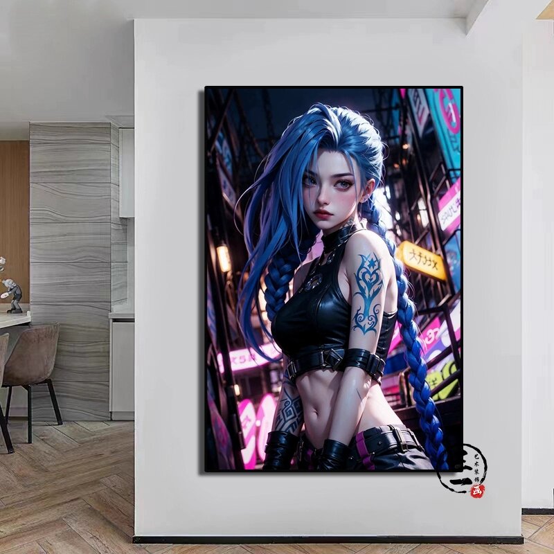 LOL Jinx League of Legends Rampage Лолита Живопись