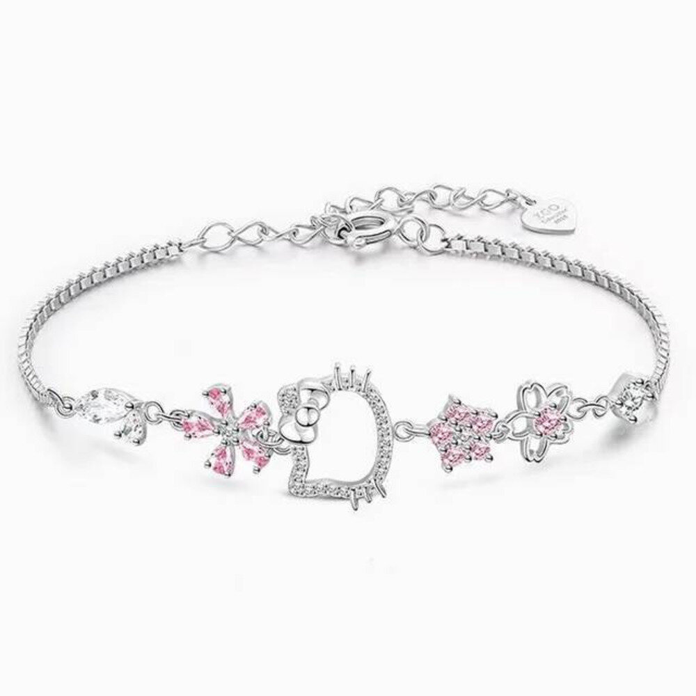 Браслет Sanrio Hello Kitty с мультяшным рисунком, украшение для руки, ювелирные аксессуары, повседневные украшения, модные украшения, подарок для женщин и девушек на праздник.
