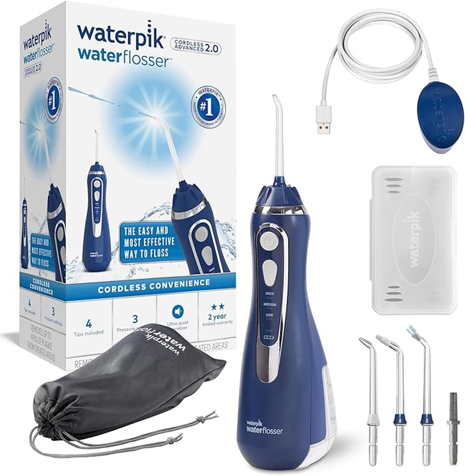 Беспроводной усовершенствованный ирригатор WaterPik 3 уровня давления WP-583EU
